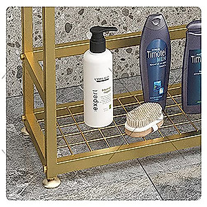 -Shelf Towel Holder Standing for Bathroom,Metal Towel Stand with Shelf,Outdoor Pool Towel Drying Rack,Heavy Duty Bath Accessories Bathroom Balcony Shelves/Gold/70 * 23 * 100Cm