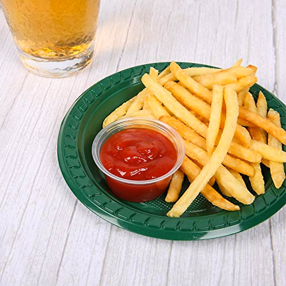 Fuling Disposable Plastic Portion Cups With Lids, Souffle Cups, Jello Shot Cups, Meal Prep Containers [200 Sets - 2 oz.]