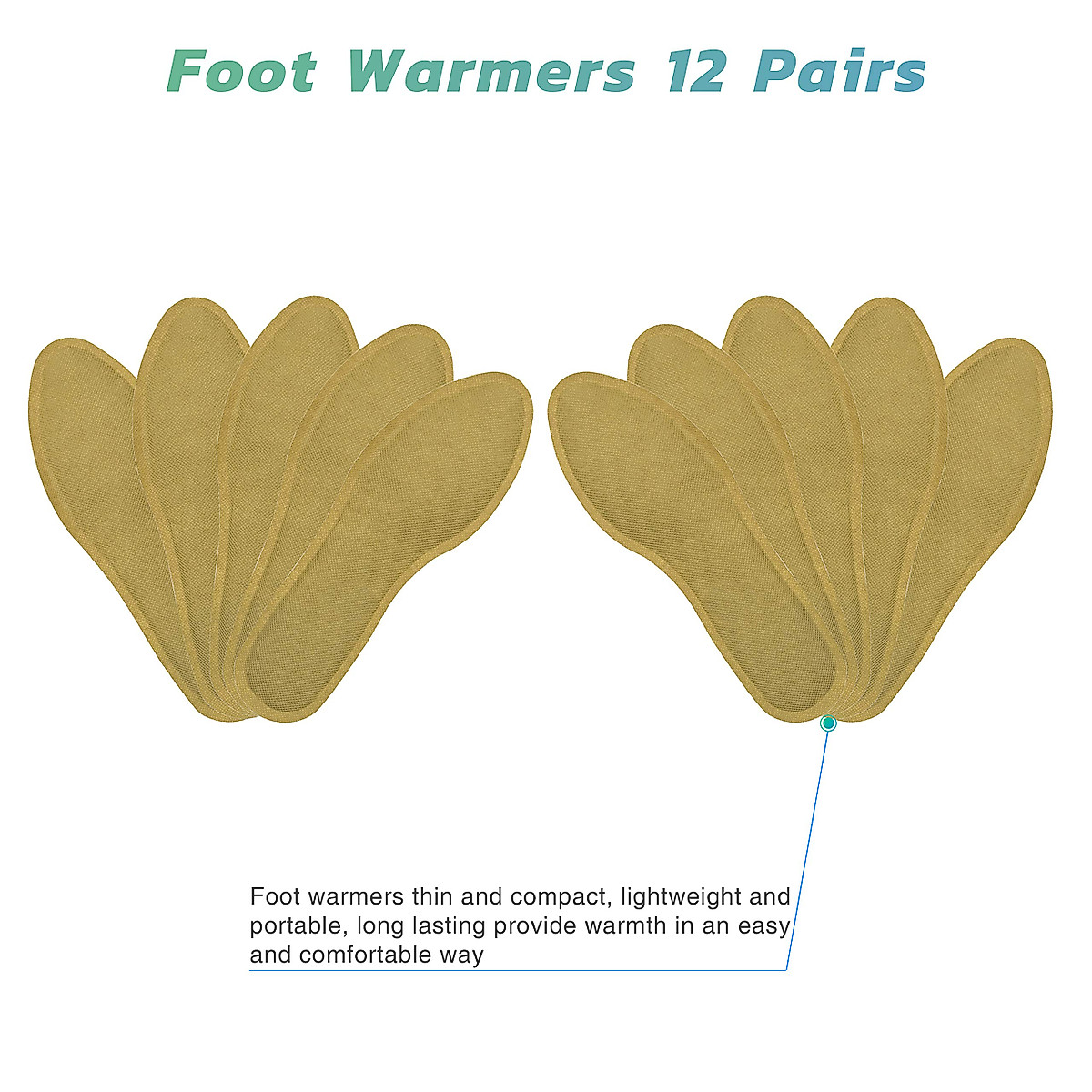 WORLD-BIO Disposable Foot Warmers 12 Pairs & Single Use Instant Hand Warmers 10 Packs, Air Activated Warmer Safe Natural Long Last Up 8 Hours, Hot Hand Foot Warmers Shoes Skiing Camping for Men Women