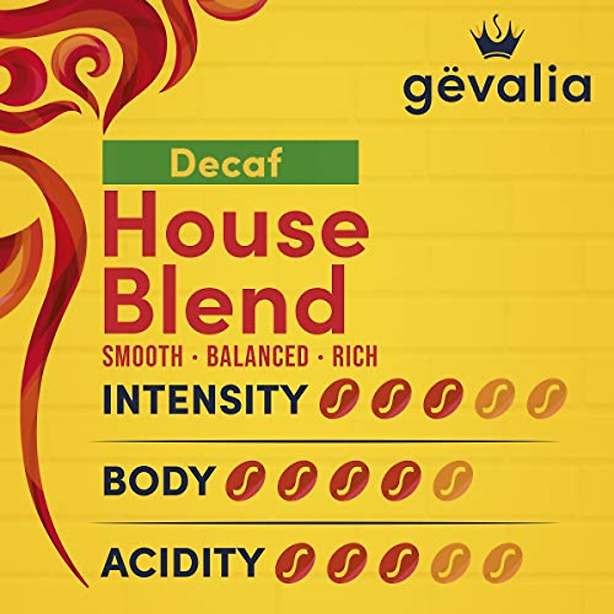 Gevalia Decaf Medium Roast House Blend Ground Coffee (12 oz Bags (Pack of 6))