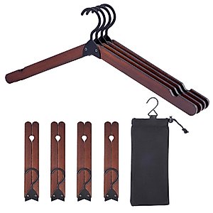 Edergoo Foldable Hangers 8 Pack, Travel Hangers Foldable for Suitcase, Foldable Hangers Space Saving for Travel, Portable Folding Clothes Hangers Travel Accessories, Collapsible RV Hangers for Trip