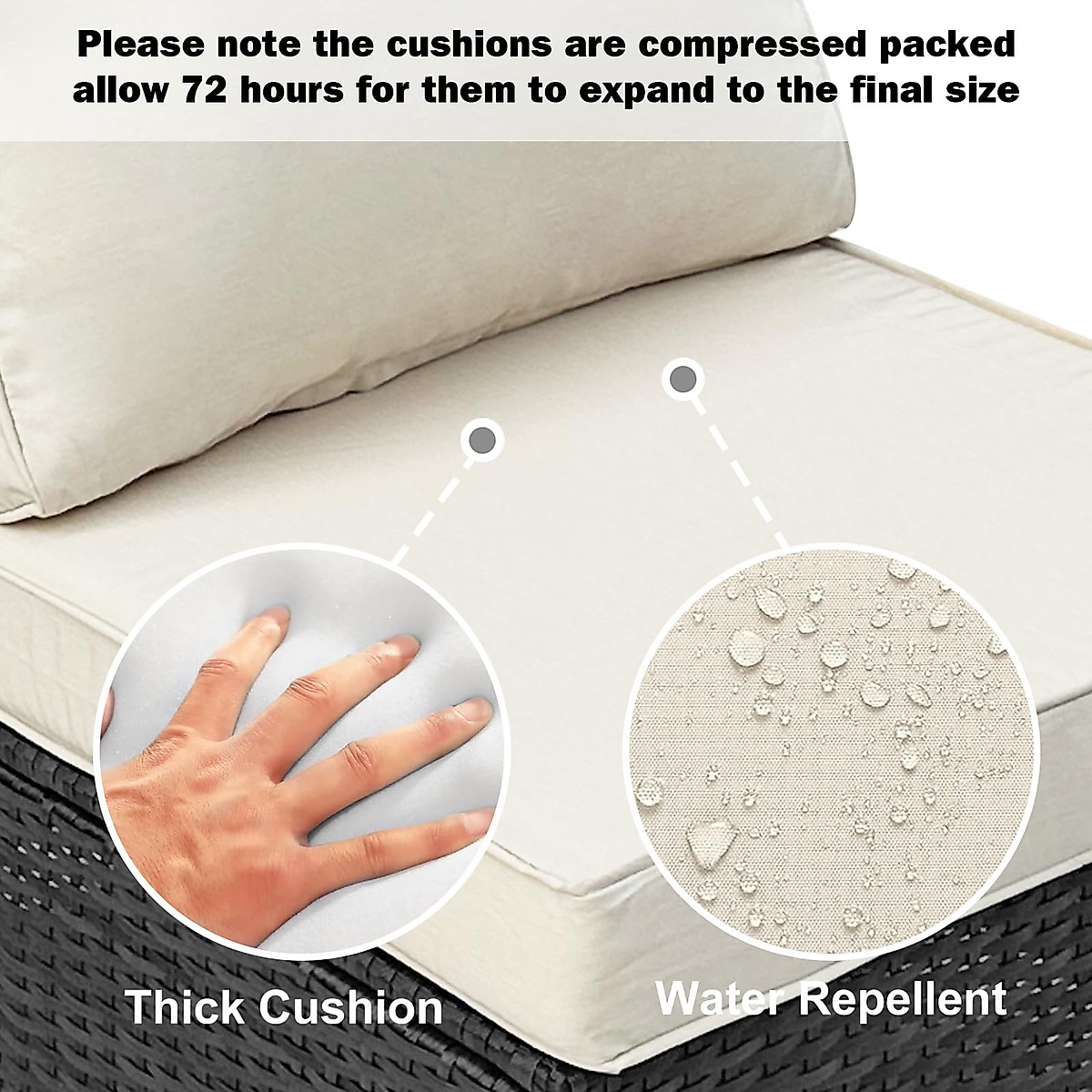 8-Piece Outdoor Rattan Wicker Patio Furniture Set with 28" Gas Fire Pit Table, Coffee Table, Armless Seats, Corner Seats, and Cushions Included, Outdoor Sectional Furniture, Coffee/Beige