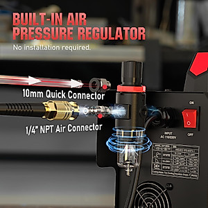 YESWELDER Plasma Cutter 65Amp Non-High Frequency Non-Touch Pilot Arc, Digital Display DC Inverter 110/220V Dual Voltage Blowback Plasma Cutting Machine CUT-65DS PRO