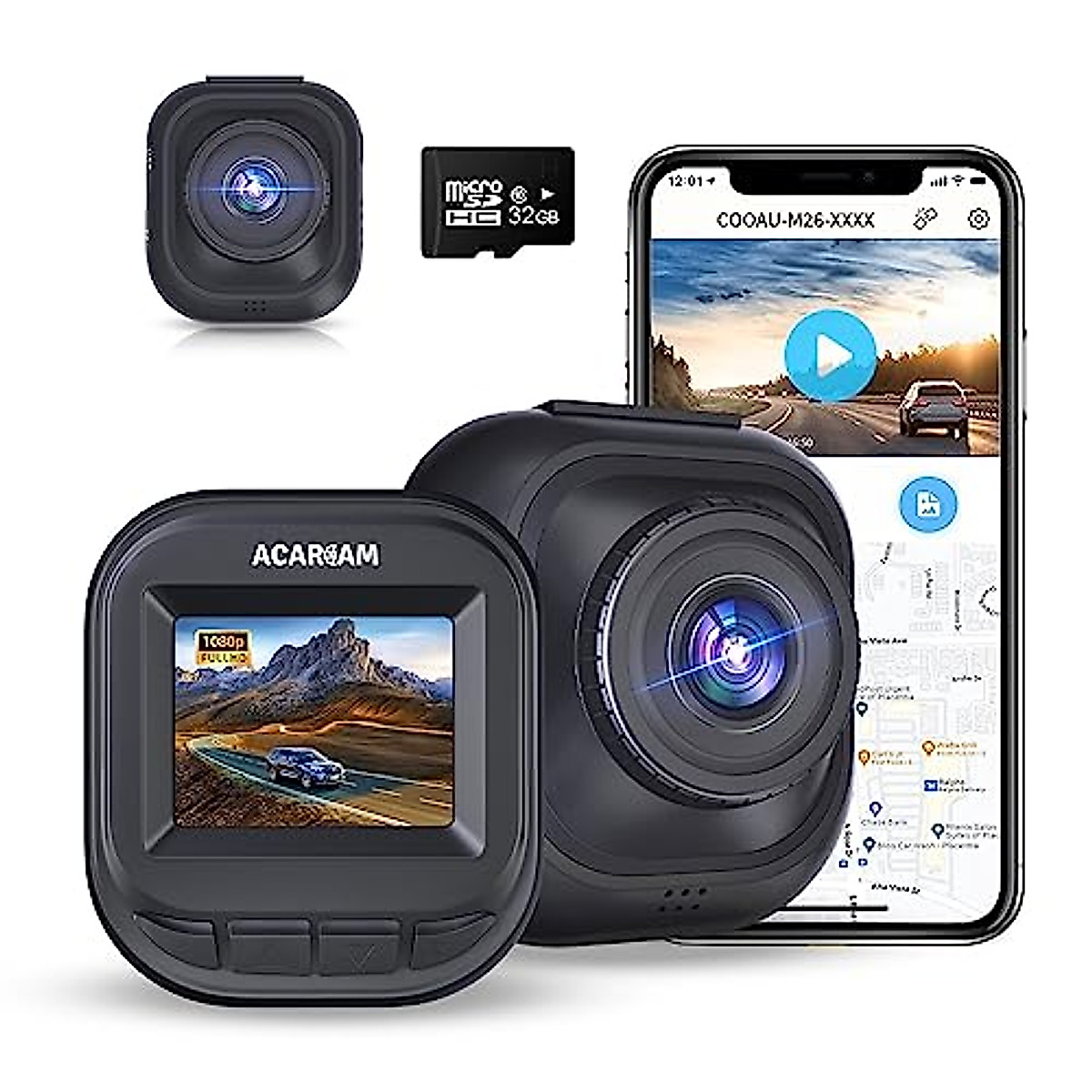 Dash Camera for Car, Dash Cams FHD 1080P,Dash Cam Front with 32G SD Card, Mini Dashcams for Cars,Driving Recorder,Super Night Vision,24 Hours Parking Monitor,Loop Recording 120°Wide Angle,G-Sensor