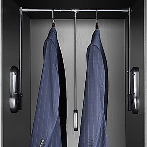 Drop-down Closet Rod, Adjustable Closet Lift Rail Organizer Storage System Closet Hanger Rod With Telescopic Handle and Mounting Hardware, Wall-mounted Industrial Wall Shelf ( Size : 510-650mm )