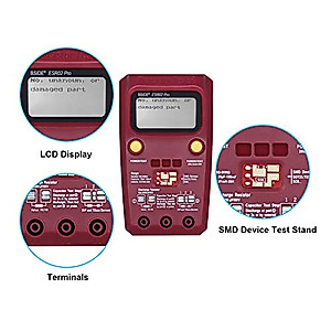 BSIDE ESR02 PRO Transistor Tester SMD Components Checker Mega328 NPN/PNP Diode Resistor Inductor Capacitance ESR Meter with Tweezers