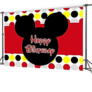 zlhcgd 7x5FT Mickey Mouse Photography Photo Background for Kids Birthday Party Backdrops Decoration