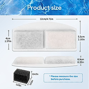 MyfatBOSS Cat Water Fountain Filter and Replacement Pre-Filter Sponges, 12+12 Pack Pet Water Fountain Filters Fit for 100oz/3L Automatic Pet Fountain, Pack of 24