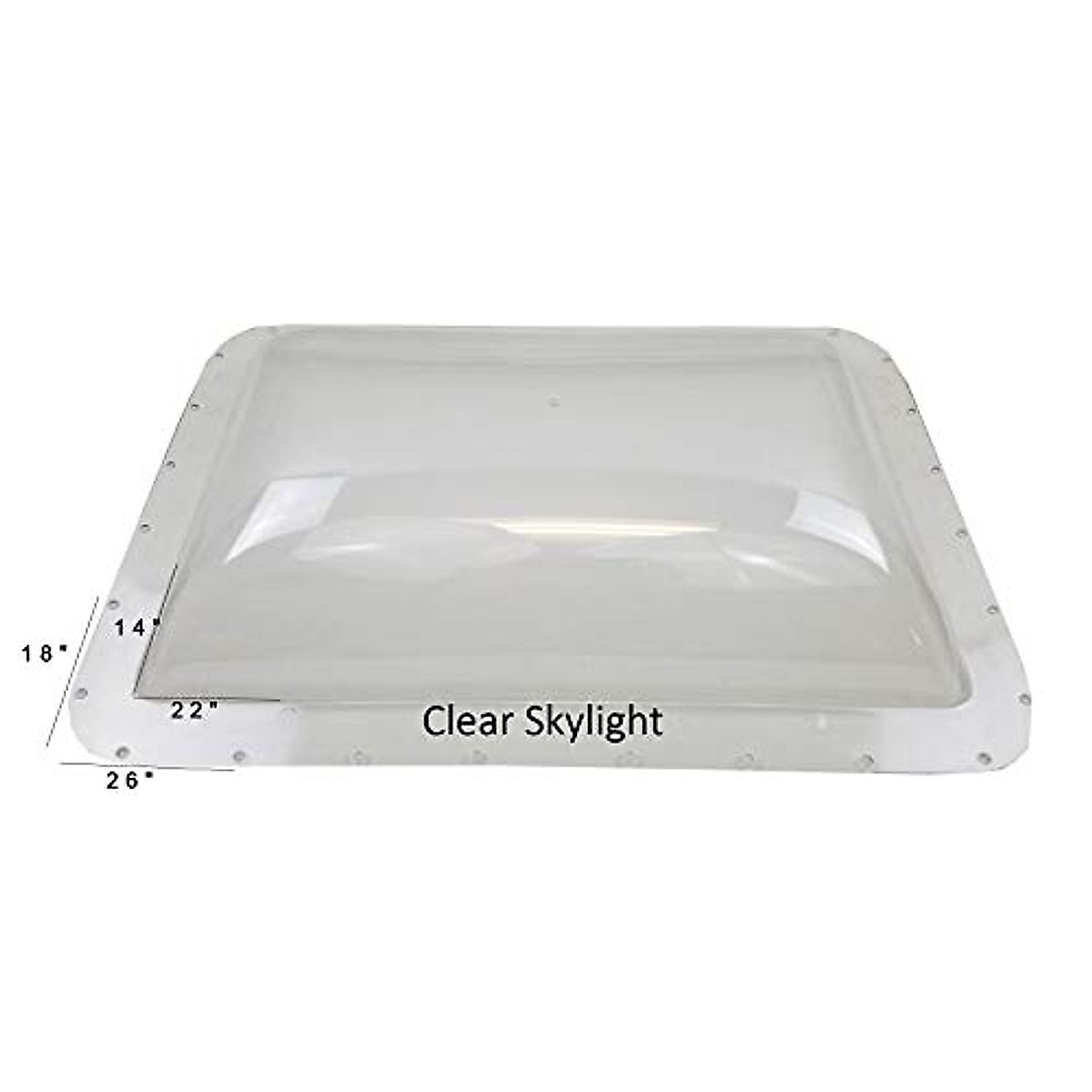 Class A Customs | RV Camper Trailer Clear Skylight 18 x 26 OD / 14 x 22 ID - Includes Putty and Screws | CESL-100-PS
