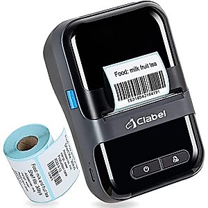 CLABEL Label Maker, 220B Portable Barcode Printer, Mini Wireless Thermal Label Maker Printer for Jewelry, Clothing, Barcode, Compatible with Android & iOS System for Retail, QR Code, Small Business