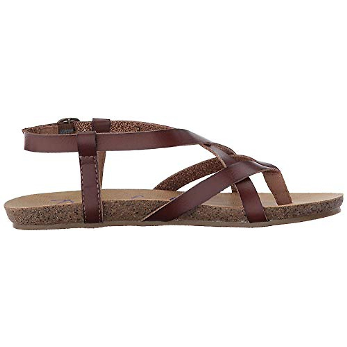 Blowfish Malibu Women's Granola Flat Sandal, Whiskey Dyecut PU, 8.5 Medium US
