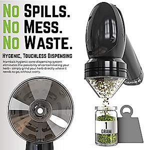 Mamba 1g 50mm Electric Herb Grinder. 6V Battery Powered One-Handed Mill. Easy Press Two-Direction Rocker Switch for Fluffy Product Grinding