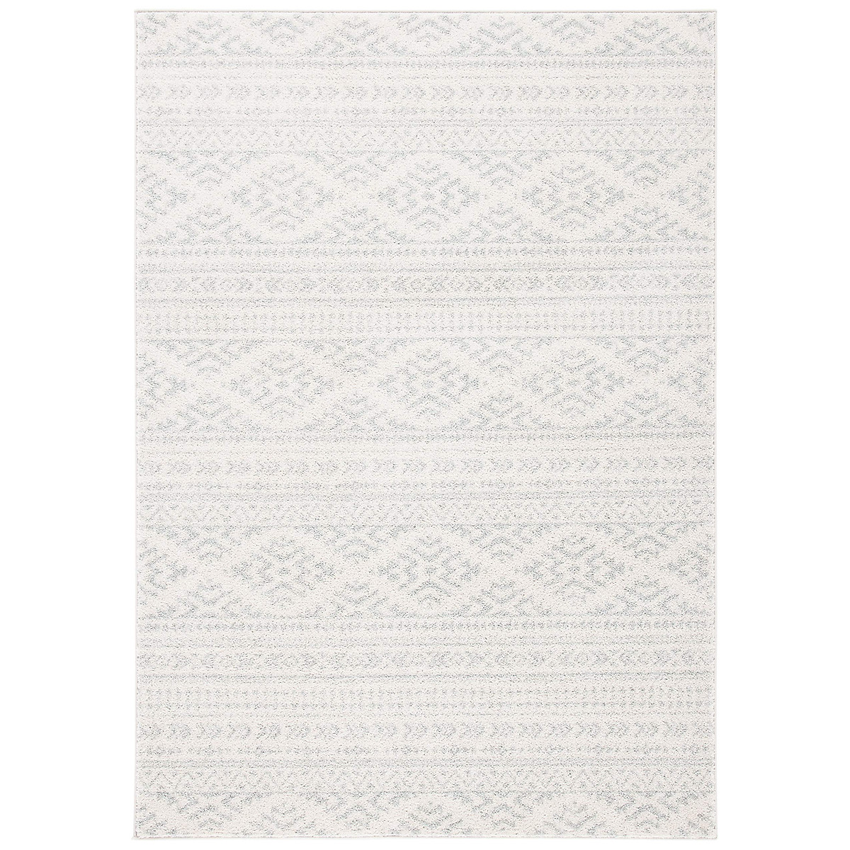 SAFAVIEH Tulum Collection Area Rug - 9' x 12', Ivory & Light Grey, Moroccan Boho Tribal Design, Non-Shedding & Easy Care, Ideal for High Traffic Areas in Living Room, Bedroom (TUL272G)