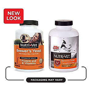 Nutri-Vet Brewer's Yeast and Garlic Chewable Tablets for Dogs - Veterinarian Formulated to Support the Immune System and a Healthy Skin & Coat - 500 Chewable Tablets