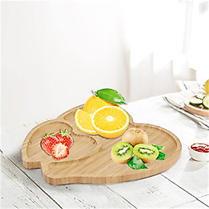 BWWNBY Wooden Serving Tray Heart Shaped Cheese Board Salad Plate Dinner Plate Cake Plate Decorative Serving Platter Plate for Snack Candy Food Fruit Valentines Day Decor (size:10.63x10.63x0.63inch)