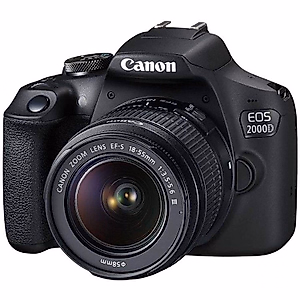 Canon EOS 2000D (Rebel T7) DSLR with 18-55mm Lens 3 Lens Kit and Sunshine Photo Accessories Bundle (Renewed)