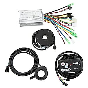 Diydeg Electric Bike Conversion Kit, 36V/48V 250W/350W Brushless Motor Controller LED Panel Kit with Thumb Throttle & Speed Assist Sensor, Waterproof EBike Conversion Kit for Electric Bicycle