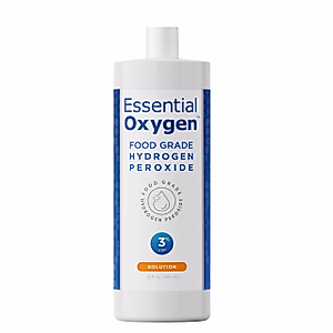 Essential Oxygen Food Grade Hydrogen Peroxide 3%, Natural Cleaner, Refill, 32 Fl Oz