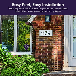 Wyze UV Waterproof Reflective Security Stickers, Security Camera Signs for Windows, Video Surveillance Sticker Outdoor Compatible for Wyze Home Security System, Pack of 2 (8.5” x 10” and 10” x 12”)