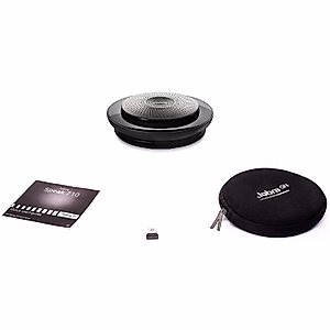 Jabra Speak 710 UC Wireless Bluetooth Speakerphone with Link 370 USB Adapter – Portable Conference Speaker for Holding Meetings Anywhere with Immersive Sound - Certified for Zoom & Google Meet