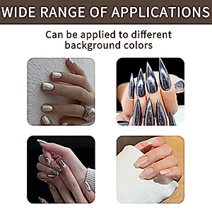 4Pack Pearl Chrome Nail Powder White Pearl Mirror Effect Magic Pearlescent White Nail Powder Pigment High Gloss Glitter Nail Art, Holographic Ice Aurora Dust Nail Powder for Home DIY