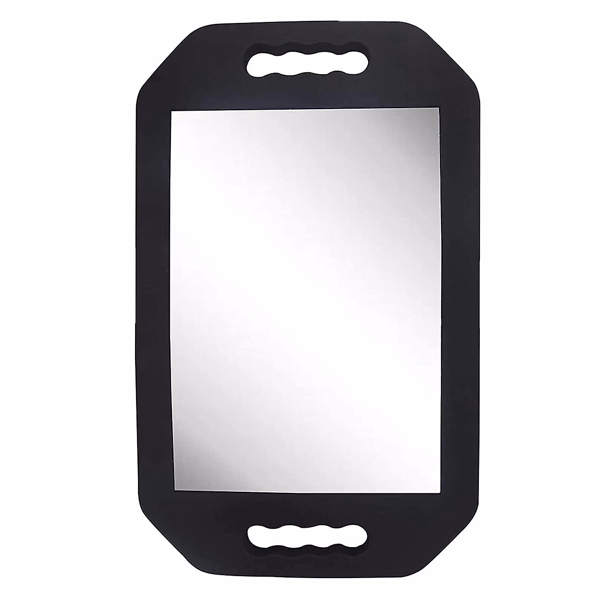 HREW Handle Mirror – Large Hand Mirror with Double Handle - Rectangular Hand Held Mirror with Handle - Lightweight Hair Salon Equipment Hairstylist and Barber Accessories (1Pcs Rectangle)