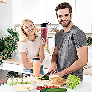 16 Oz Single Serve Blender Cups for Shakes and Smoothies - 2Pcs Ninja Blender Cups Replacement with Flip Top Lid Parts - Single Serve Cup Lid for BL770 BL780 BL660 BL740 BL810 Nutri Ninja Blenders