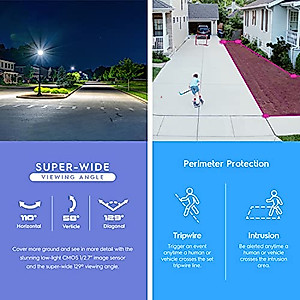 Amcrest AI Turret IP PoE Camera w/ 49ft Nightvision, Security IP Camera Outdoor, Built-in Microphone, Human & Vehicle Detection, Active Deterrent, 129° FOV, 5MP@20fps IP5M-T1277EW-AI