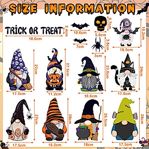 9 Sheets Halloween Gnome Wall Decals Halloween Wall Stickers Gnome Window Clings Bat Elf Faceless Dwarf Stickers for Home Walls Haunted House Halloween Party Decor