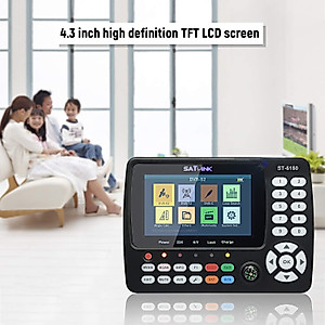 Satellite finder Signal Finder, VISLONE HD Satellite TV Signal Finder ST-5150 DVB-S2/T2/C COMBO Digital Handheld Signal Meter Satellite Finder H.265 HEVC MPEG-4 4.3 Inch TFT LCD US Plug