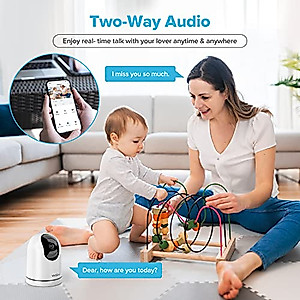 WGV Security Camera -2K Cameras for Home Security with Smart Motion Dection, Night Vision, Two-Way Audio,Cloud & SD Card Storage,Work with Alexa, Ideal Indoor Camera for Baby Monitor/Pet Camera