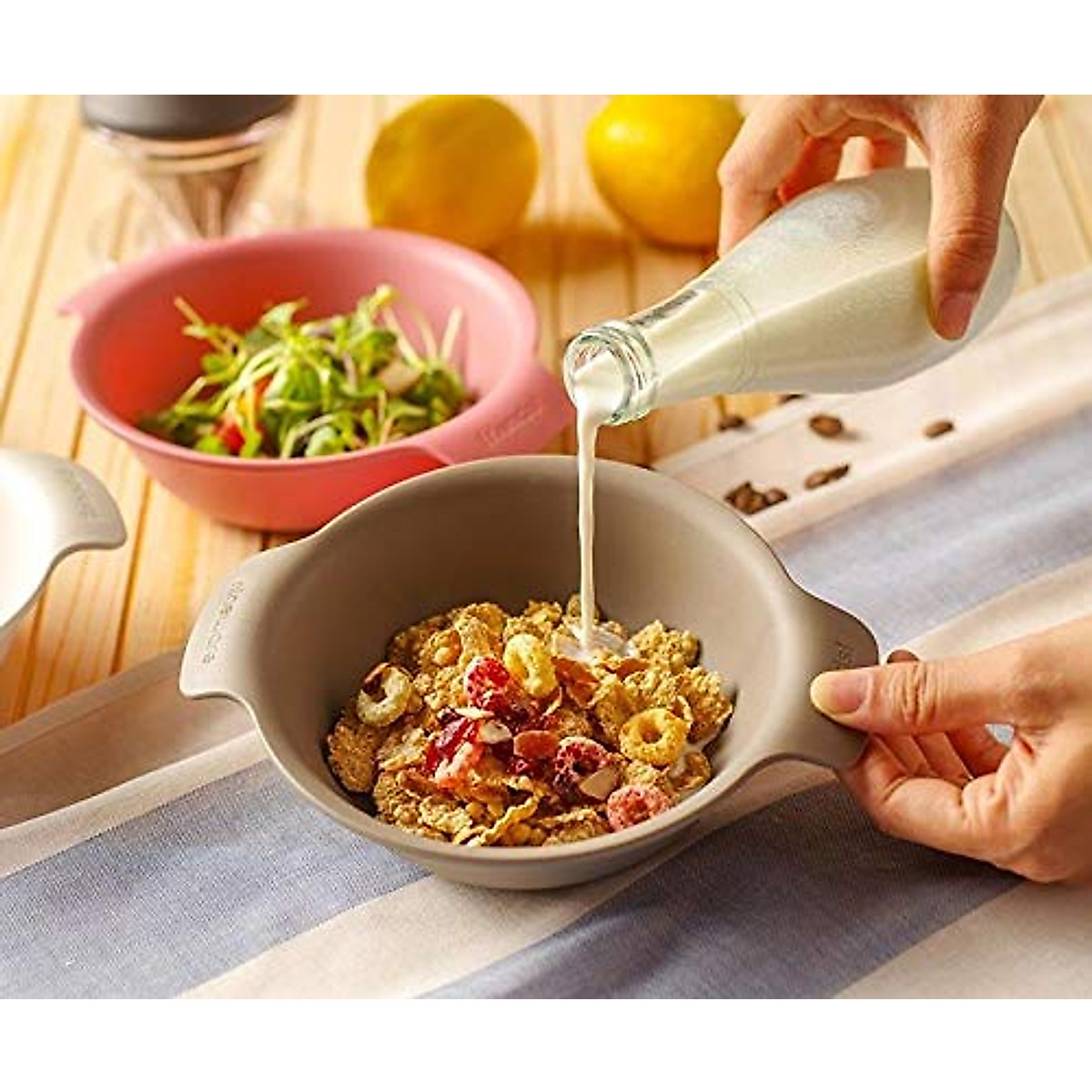 Nineware BPA-Free Cereal Bowl Set of 4 Unbreakable Lightweight for Soup, Rice, Yogurt Dishwasher & Microwave Safe