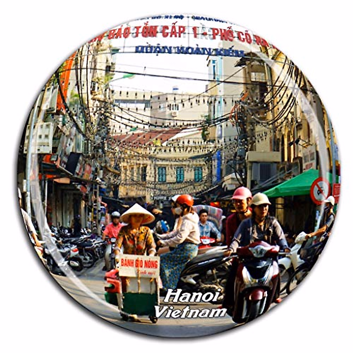 Old Town Hanoi Vietnam Fridge Magnet 3D Crystal Glass Tourist City Travel Souvenir Collection Gift Strong Refrigerator Sticker