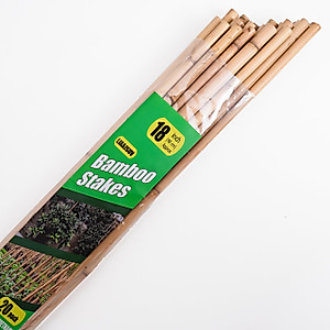 LJAAJSUV 20 Pcs - 18 inches Plant Stakes Natural Garden Bamboo Sticks for Indoor and Outdoor Plants, Plant Support Stakes for Tomatoes, Beans, Potted Plants.
