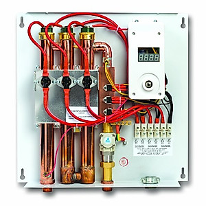 Ecosmart ECO 24 24 KW at 240-Volt Electric Tankless Water Heater with Patented Self Modulating Technology, 17 x 17 x 3.5