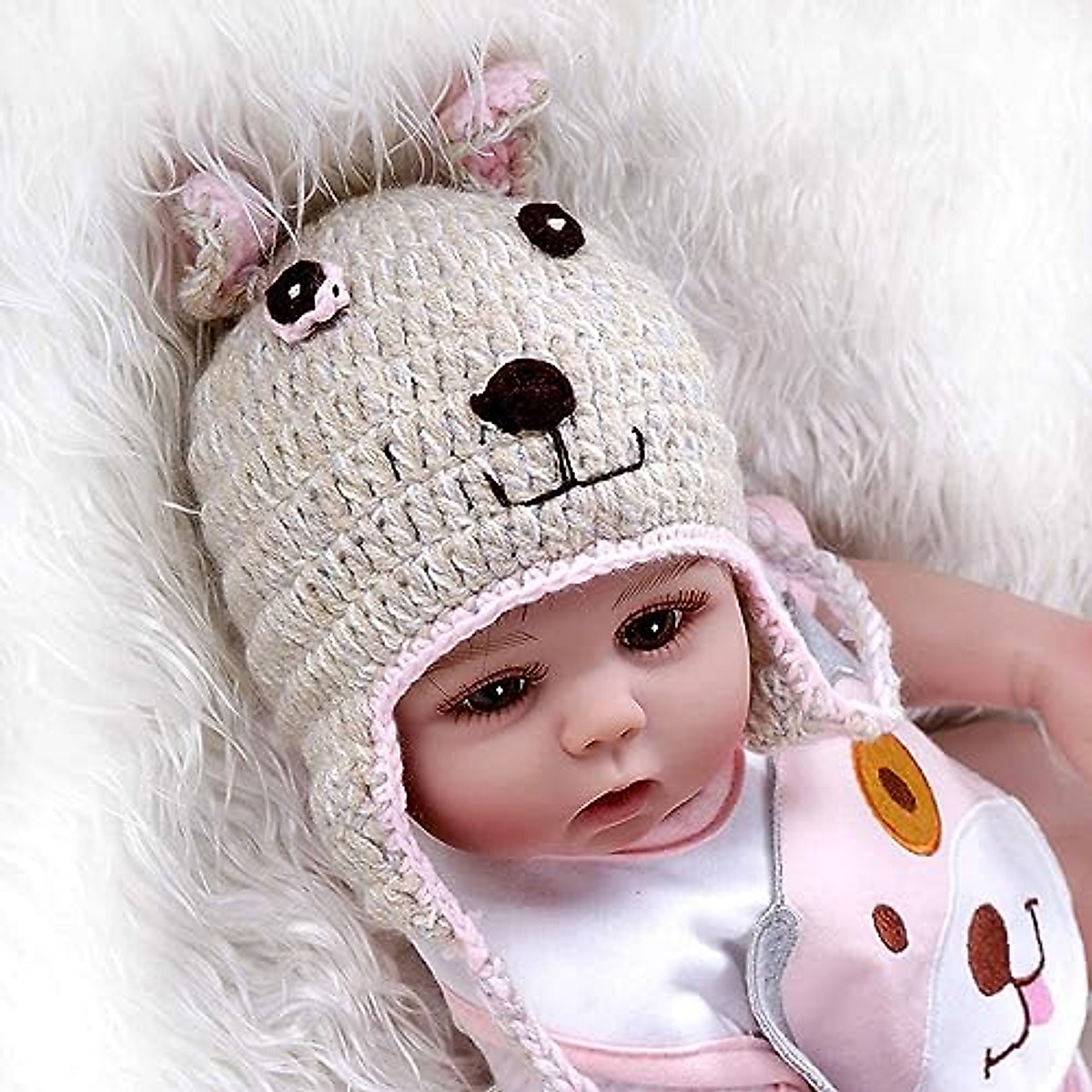 Silicone Baby Dolls Full Body, 18-Inch Reborn Baby Doll Full Body Silicone, Ultra Soft and Flexible Newborn Realistic Baby Doll, Best Birthday Gift for 3+ Girls,E