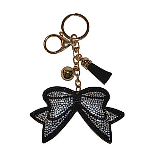 Popfizzy Cheer Bow Keychain, Bling Backpack Key Chain for Cheerleaders, Rhinestone Cheerleading Purse Charms