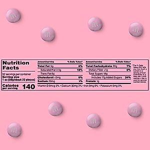 M&M’S Pink Milk Chocolate Candy, 2lbs of M&M'S in Resealable Pack for Candy Bars, Birthdays, Baby Showers, Gender Reveals, It's A Girl, Dessert Tables & DIY Party Favors