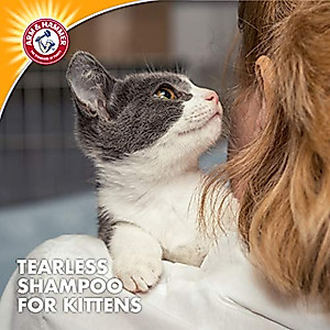 Arm & Hammer Tearless Kitten Shampoo for CatsNatural Cat Shampoo for Odor Control with Baking Soda, 20 Fl Oz Gentle Cleansing Kitten Shampoo in Sweet Almond Scent