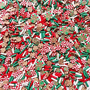 EHOPE Fake Sprinkles Fake Christmas Sprinkles Polymer Clay Sprinkles Polymer Sprinkles Christmas Polymer Clay Slices Fake Candy Sprinkles for Nail Art DIY Crafts Cake Phone（Christmas-90g-9 Styles）