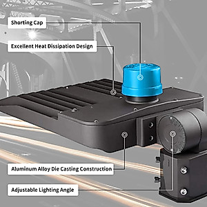Suchace LED Parking Lot Light 200W,Street Light Dusk to Dawn with Photocell, 25000 Lumens, 5000K LED Shoebox Light, Outdoor Commercial Area Lighting Fixture(Waterproof IP65), Slip Fit Mount