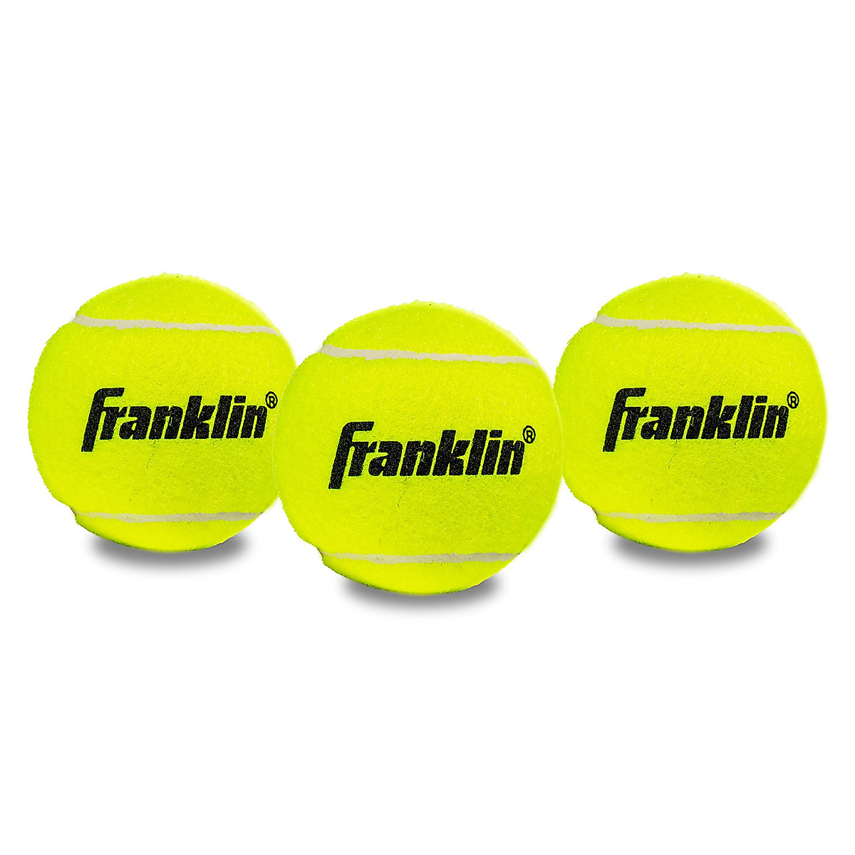 Franklin Sports Practice Tennis Balls - Official Size Low Pressure Tennis Balls - Great for Training + Practice - 3 Count (Pack of 1), Can of Low Bounce All Court Surface Tennis Balls