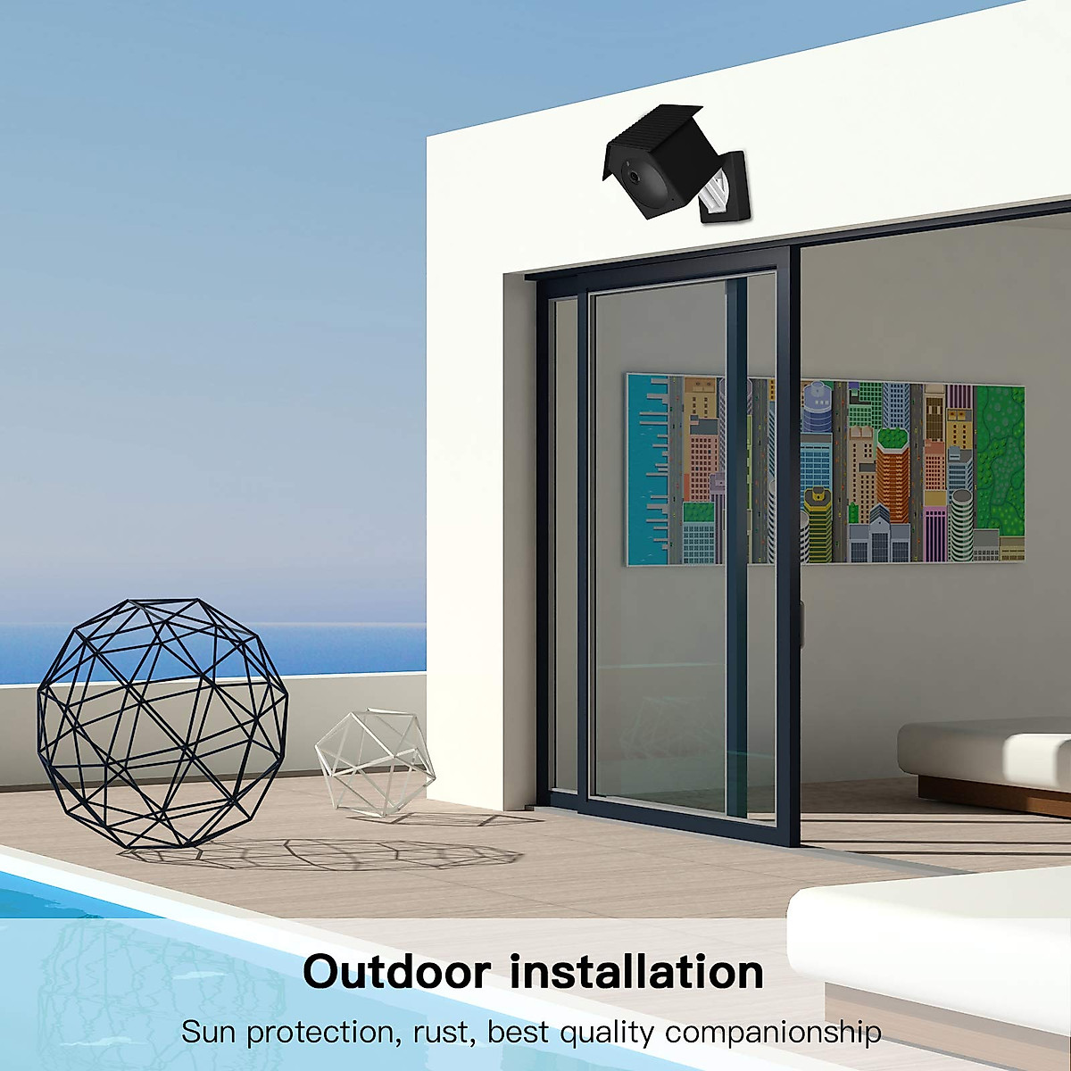 HOLACA Weatherproof Silicone Skin for Cam Outdoor ONLY Anti-Scratch Protective Cover - Extra Protect Camera-(NOT Compatible with Cam/V2/Pan) (1 Pack, Black)