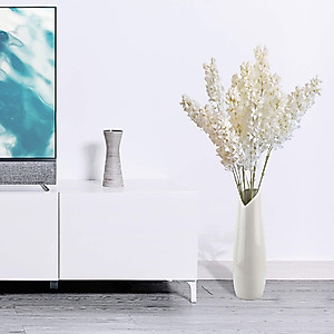 MINYULUA 6pc Artificial Hyacinth Flowers Bouquet Silk Flowers Home Garden Fence Restaurant Banquet Hotel Wedding Simulation White Decoration (Off White)