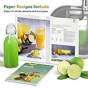 Juicer Machines, Taylor Swoden Slow Masticating Juicer with Reverse Function & Quiet Motor, Cold Press Juicer Machine with High Juice Output, Juicer Extractor Easy to Clean, include Brush & Recipes