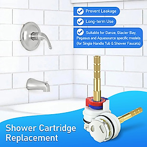 Dreyoo Round Stem Washerless Cartridge Compatible with Danze DA603567, Shower Cartridge Compatible with Glacier Bay and Pegasus Single Handle Tub/Shower Faucets with Temperature Limit Stops