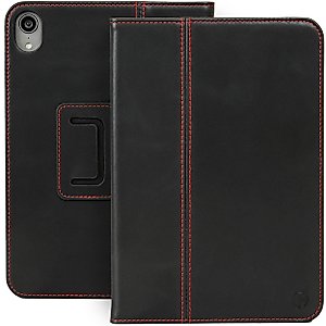 Casemade Real Leather Case Compatible with iPad Mini 7 (A17 Pro) / 6th Gen (2021) - Full-Grain Leather Cover, Auto Sleep/Wake, Dual Stand Position (Tan)