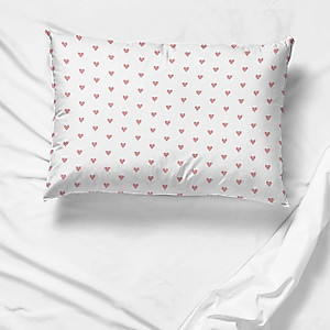 Saturday Park Pink Hearts 2 Pack Reversible Pillowcase - 100% Organic Cotton Double Sided Pillow Cover - GOTS & Oeko-TEX Certified