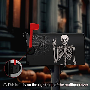 Dacawin Halloween Mailbox Covers Magnetic Human Skeleton Mailbox Cover Mailbox Wraps Post Letter Box Covers Garden Decorations Outdoor 21 X 18 Inch Black
