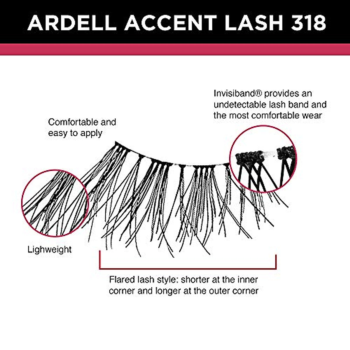 Ardell Accent Lashes 318, 4 Pack